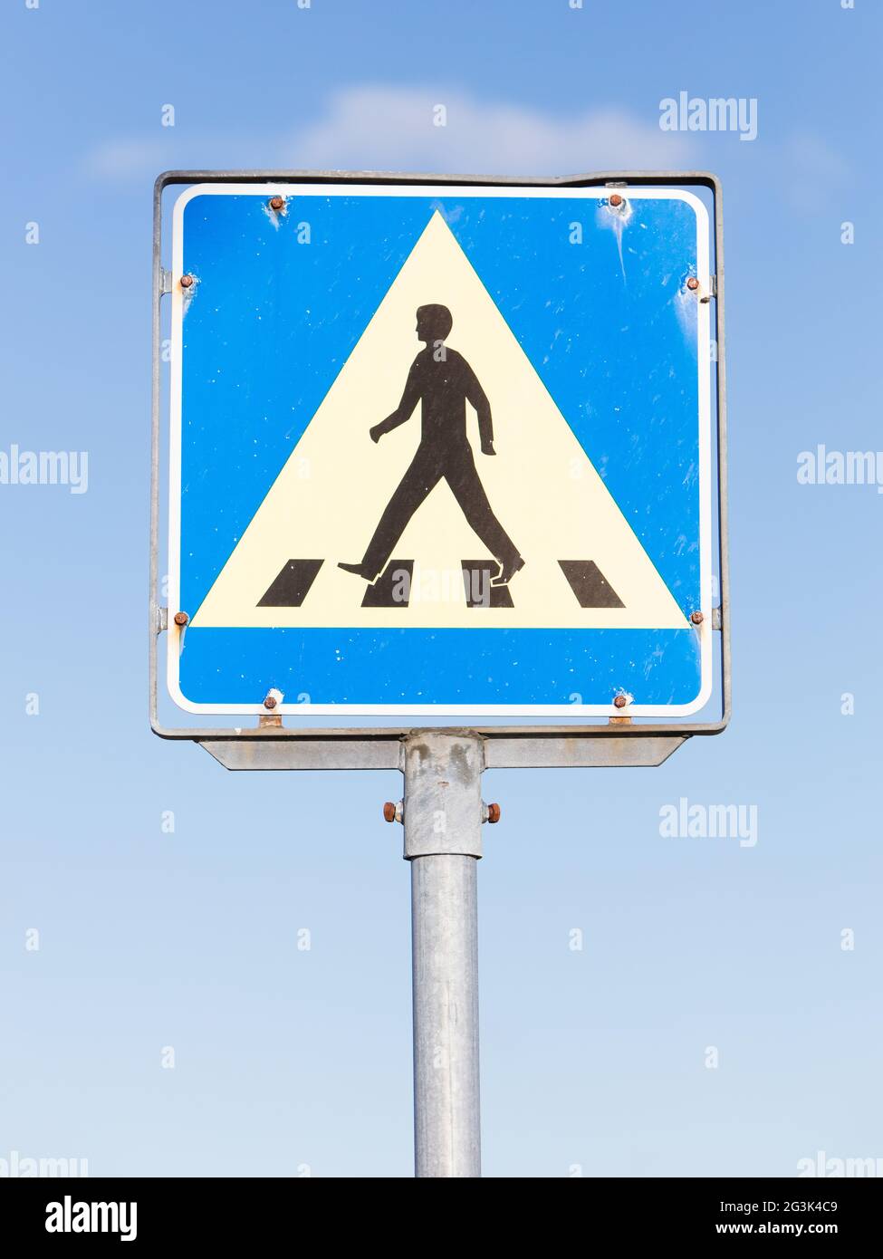 Vintage pedestrian transit traffic sign Stock Photo - Alamy