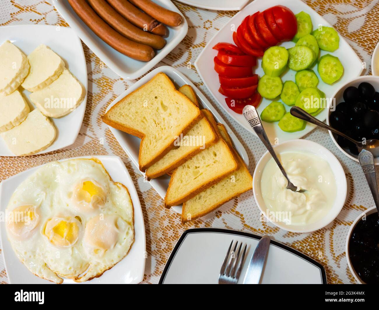 Breakfast in a Georgian hotel Stock Photo - Alamy