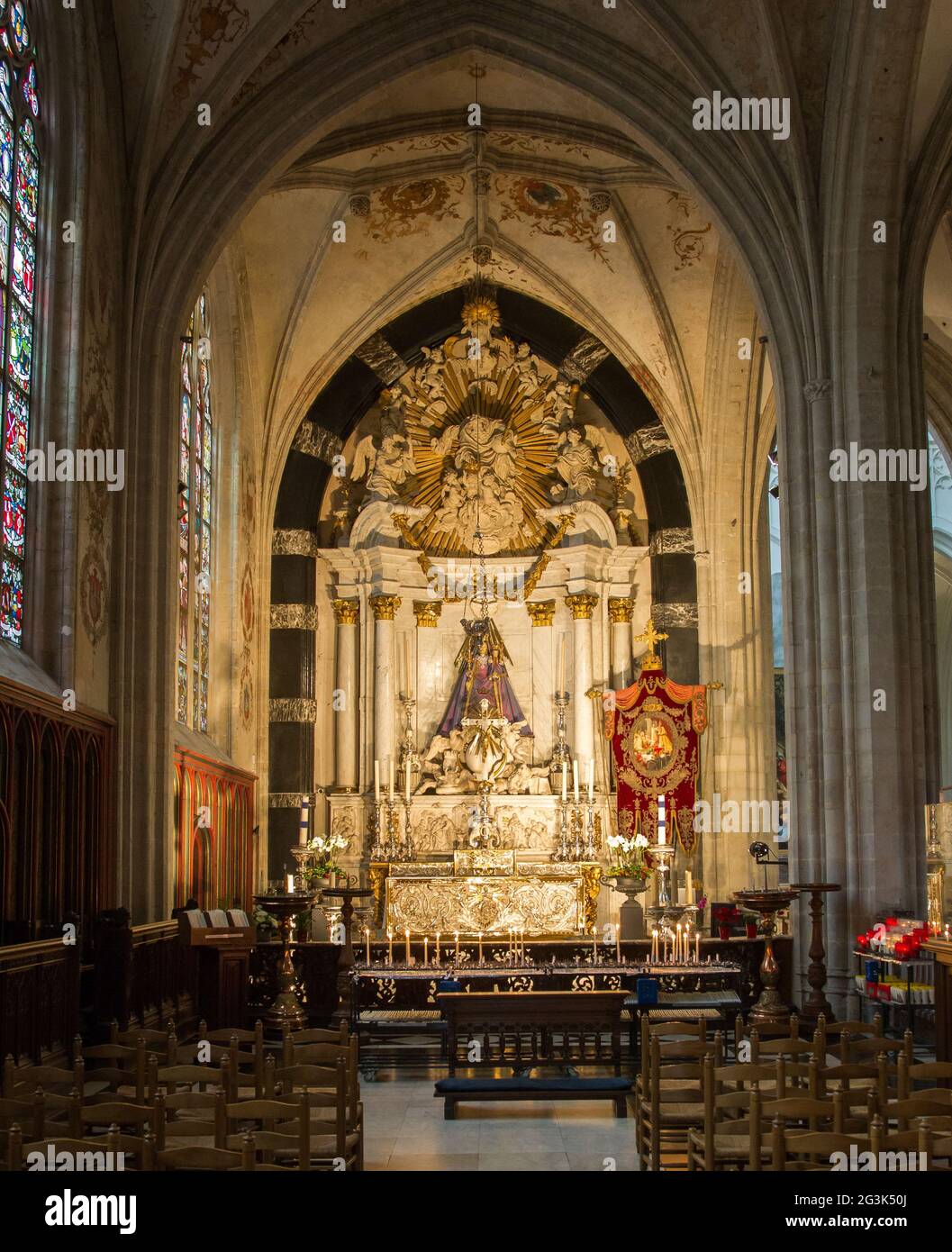 Inside of a creepy old church Stock Photo - Alamy