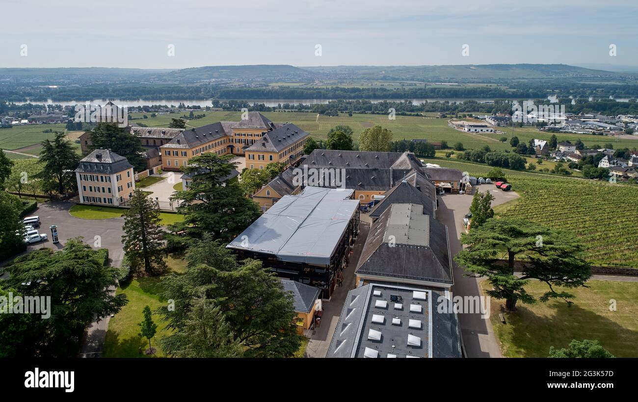 Geisenheim, Germany. 15th June, 2021. In front of Johannisberg Castle ...