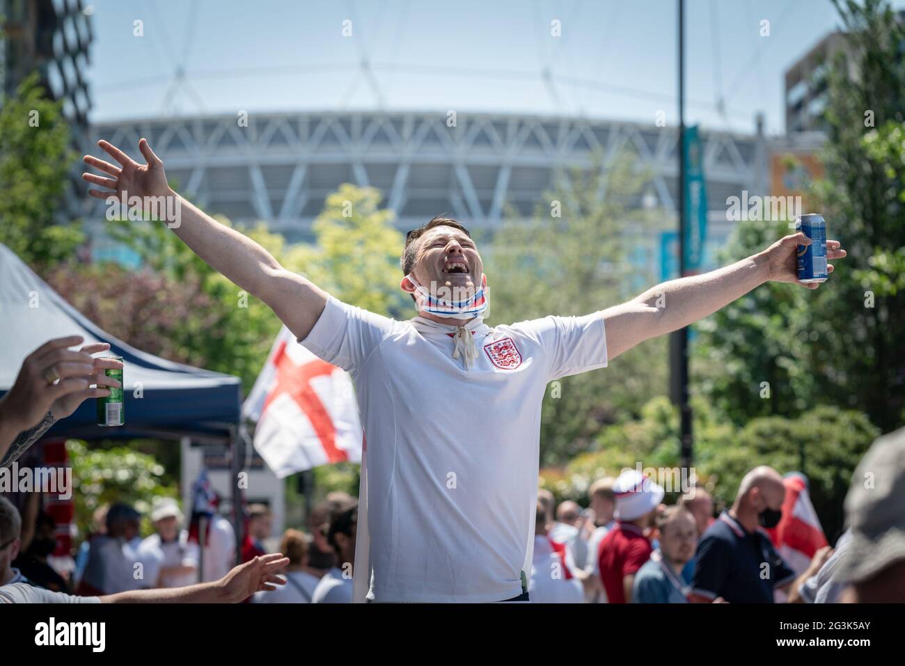 Euro 2020: Fans arrive at Wembley in a festive mood ready for England ...