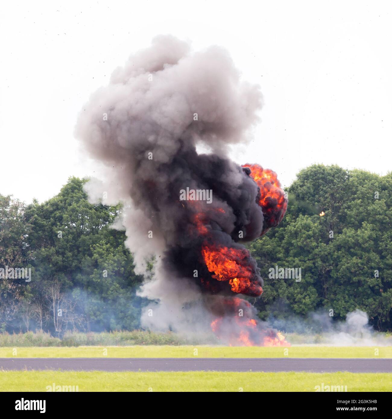 Airfield planned explosion Stock Photo - Alamy