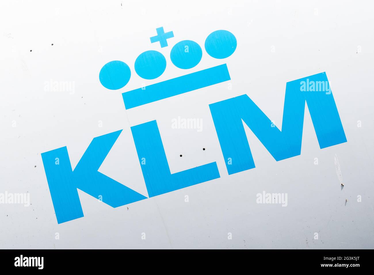 LELYSTAD, THE NETHERLANDS - JUNE 9; Logo of the dutch KLM, royal dutch ...