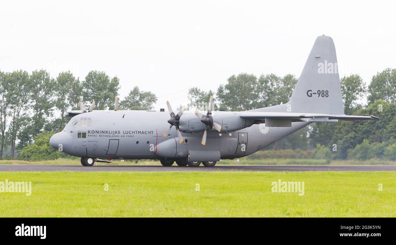 LEEUWARDEN, THE NETHERLANDS - JUNE 10, 2016: Dutch Air Force Lockheed C ...