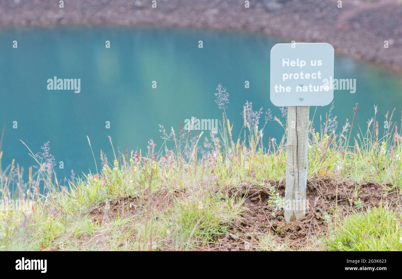 Help us protect the nature sign Stock Photo - Alamy