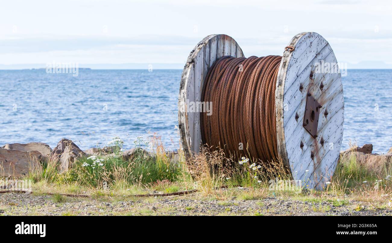 Abandoned rusty steel cable Stock Photo - Alamy