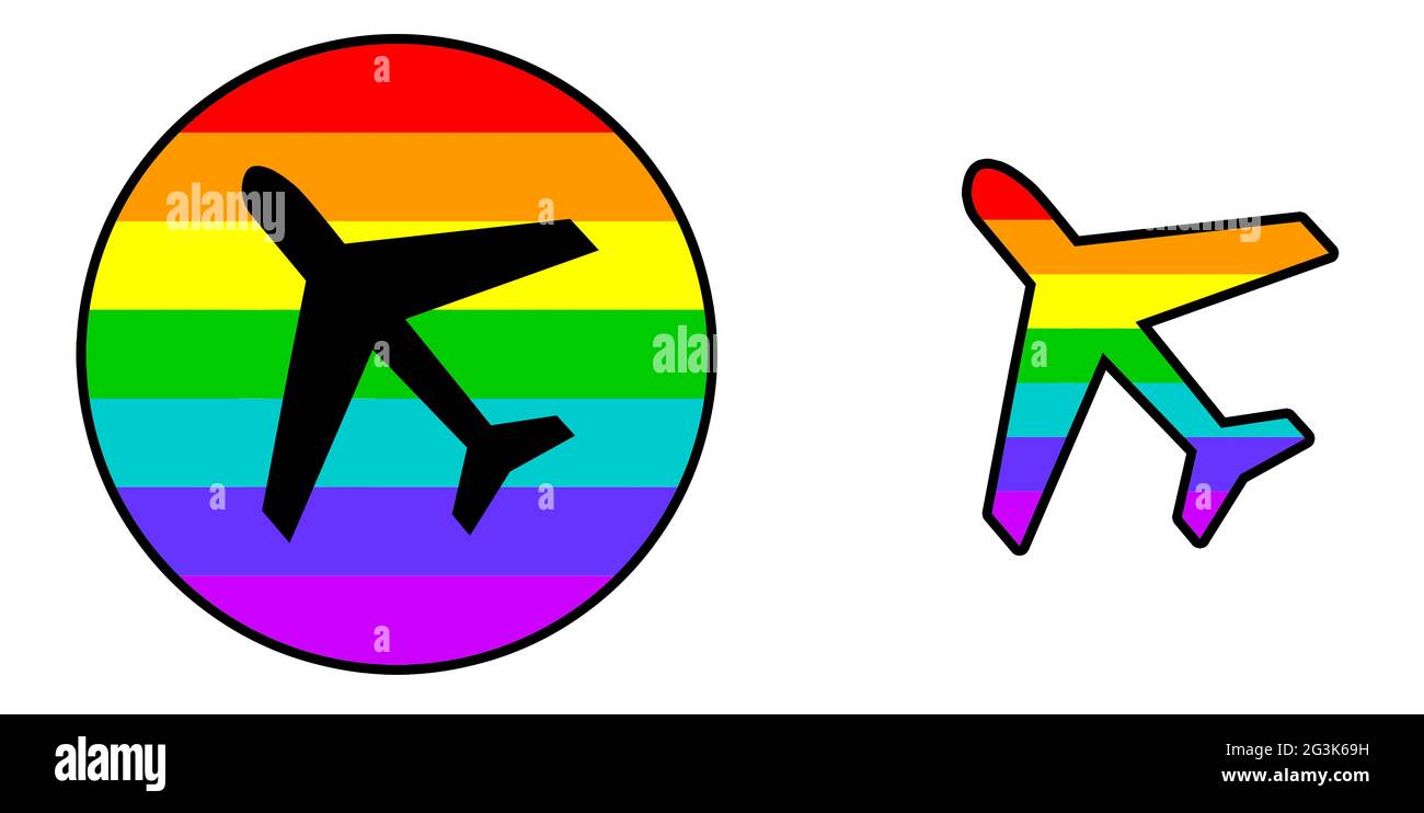 Flag - Airplane isolated - Rainbow flag Stock Photo - Alamy