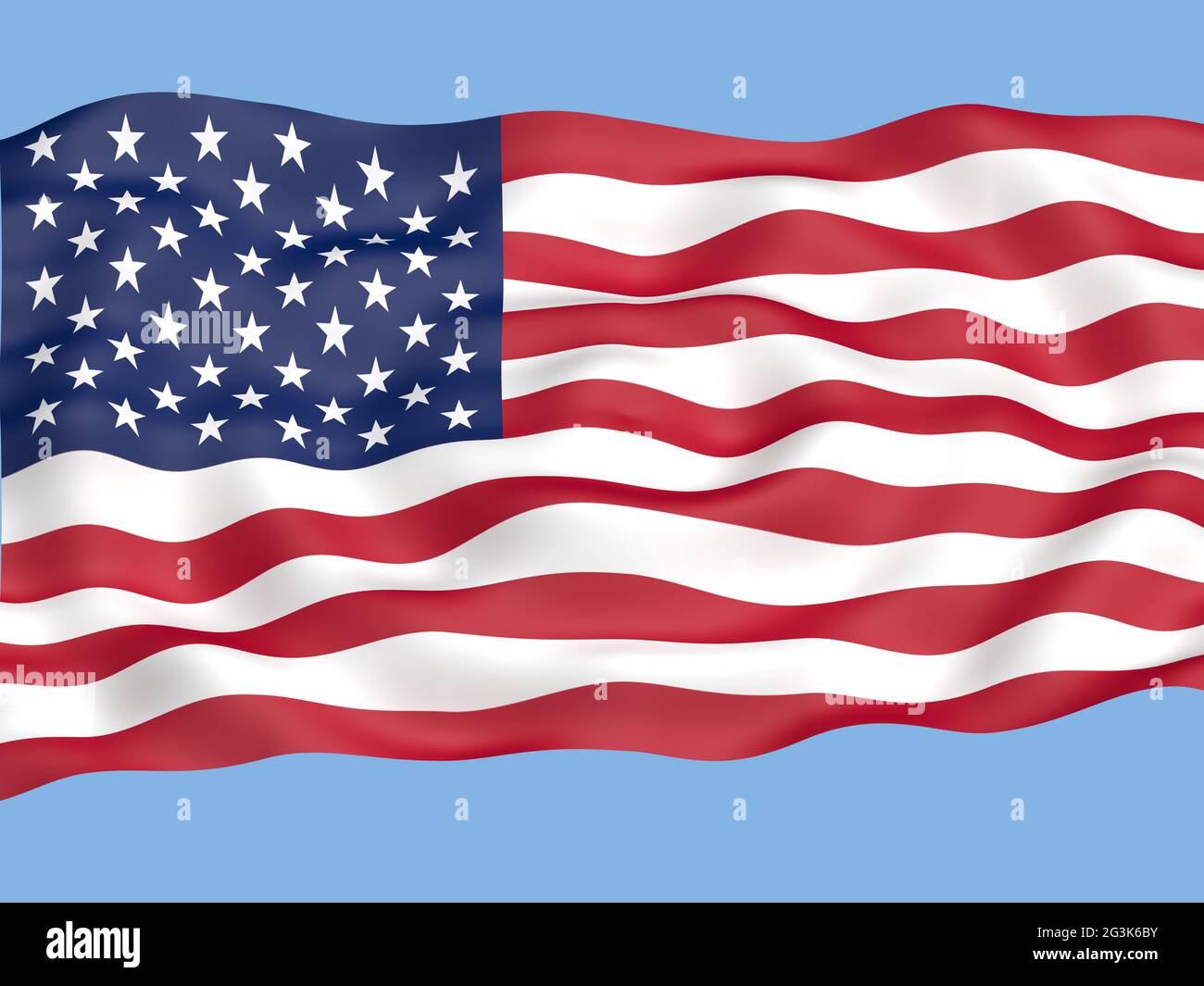 Animated American Flag Waving In The Wind
