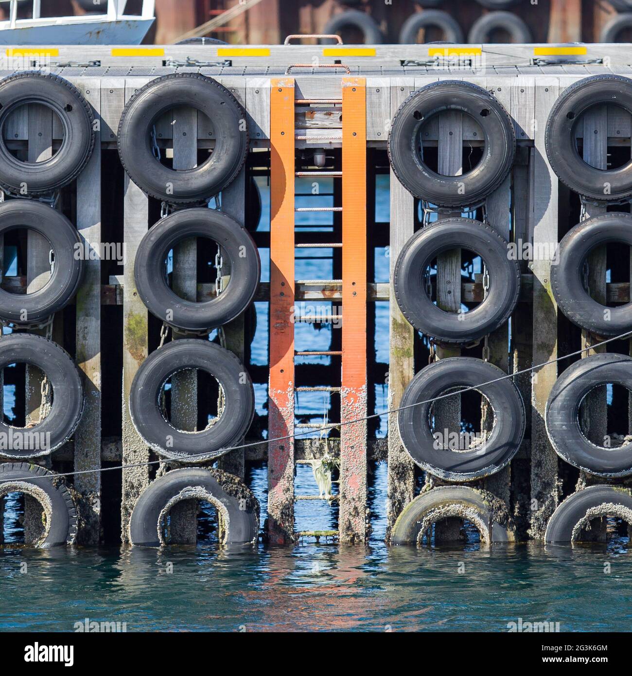 Mooring wall with car tires Stock Photo - Alamy