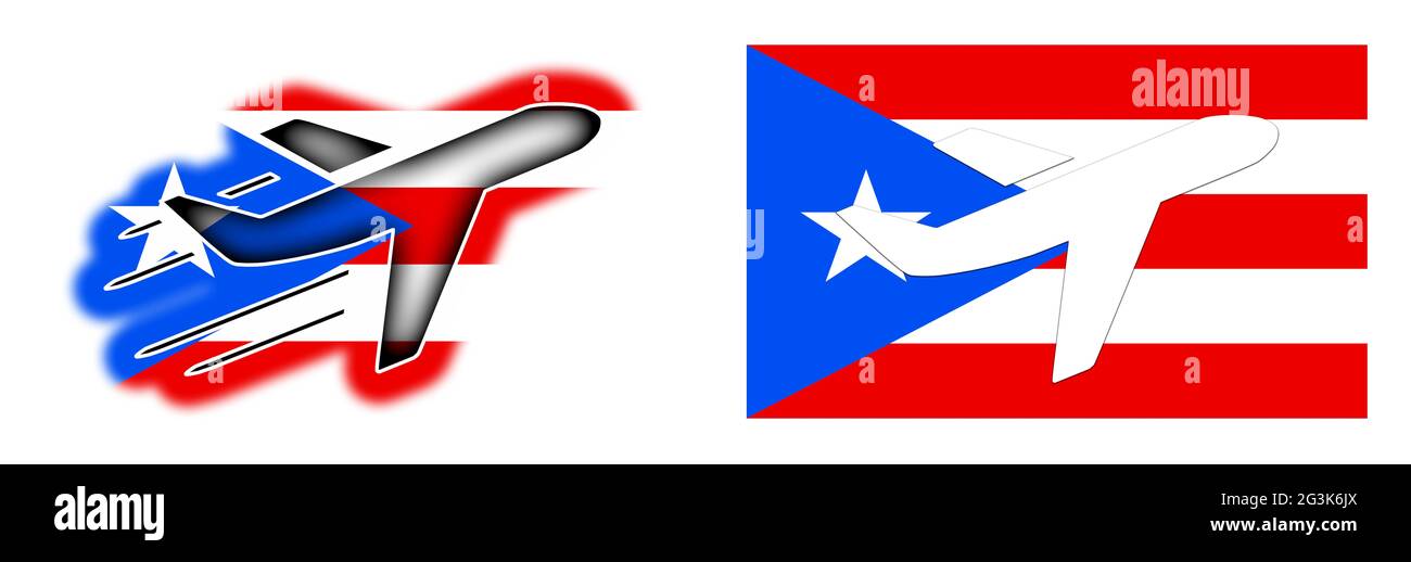 Nation flag - Airplane isolated - Puerto Rico Stock Photo - Alamy