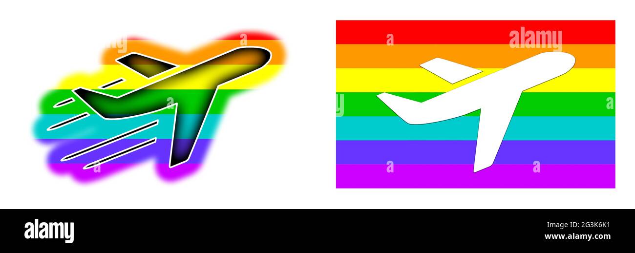 Flag - Airplane isolated - Rainbow flag Stock Photo - Alamy