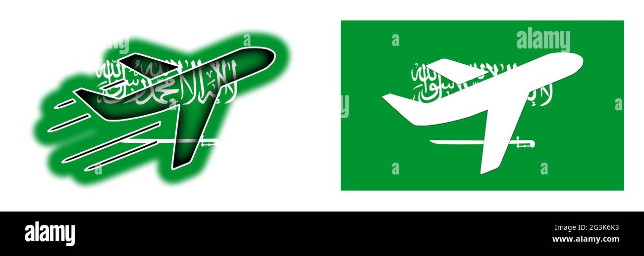 Nation flag - Airplane isolated - Saudi Arabia Stock Photo - Alamy