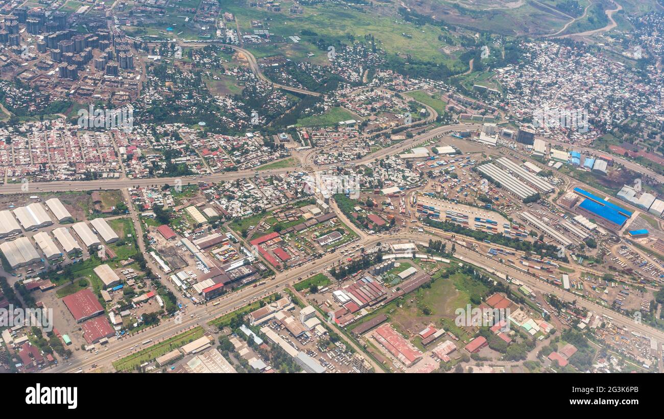 Aerial view of the Addis Ababa Stock Photo - Alamy