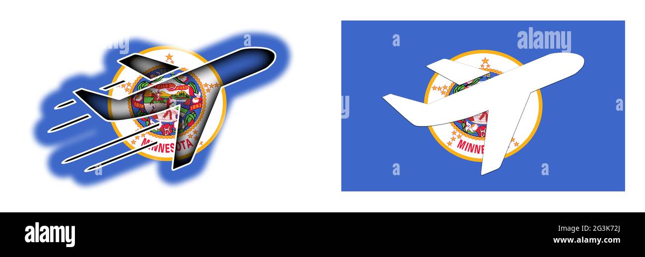 Nation flag - Airplane isolated - Minnesota Stock Photo - Alamy