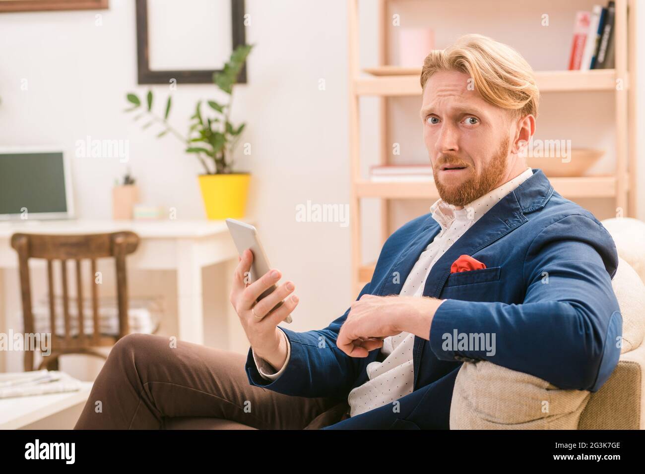 Smart handsome businessman using hi-res stock photography and images ...