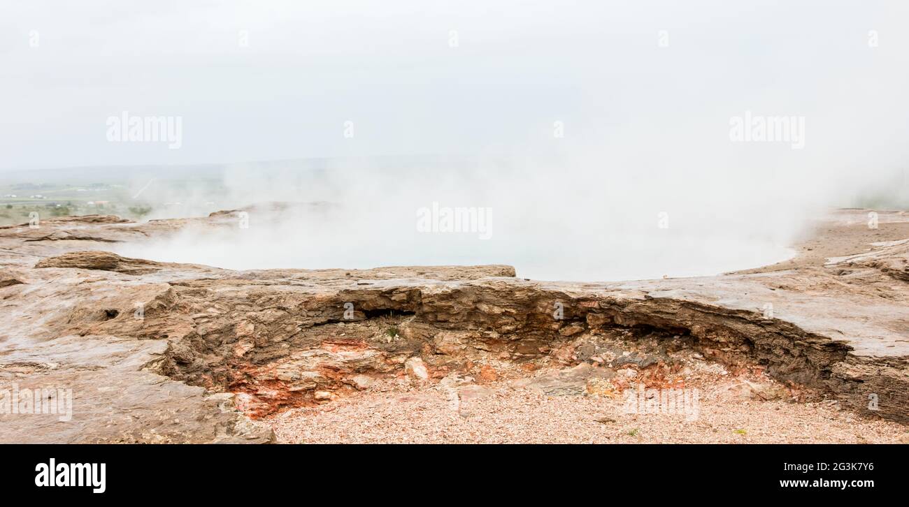 Geothermally active valley of Haukadalur Stock Photo - Alamy
