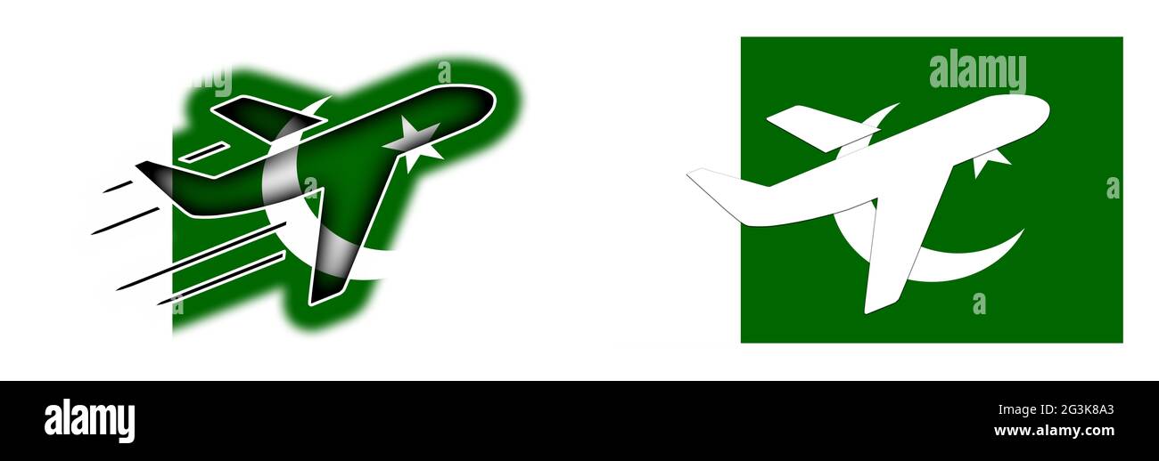 Nation flag - Airplane isolated - Pakistan Stock Photo - Alamy
