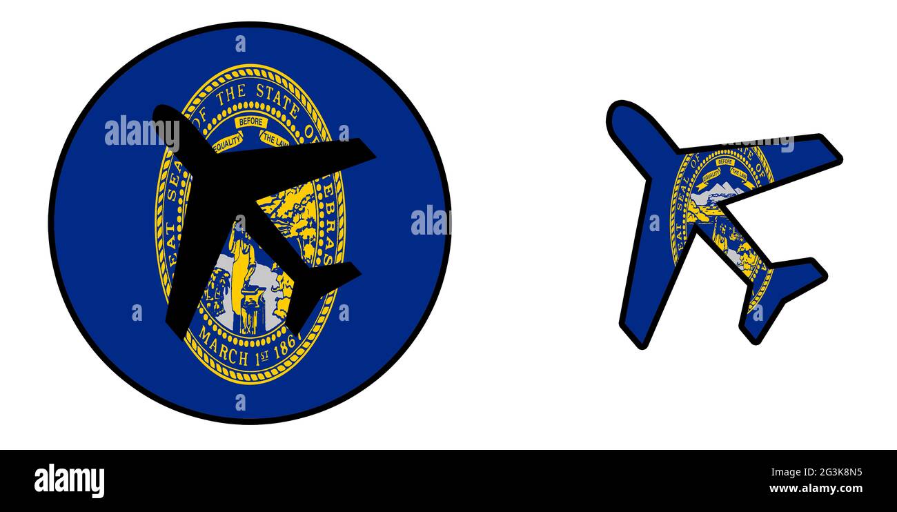 Nation flag - Airplane isolated - Nebraska Stock Photo - Alamy