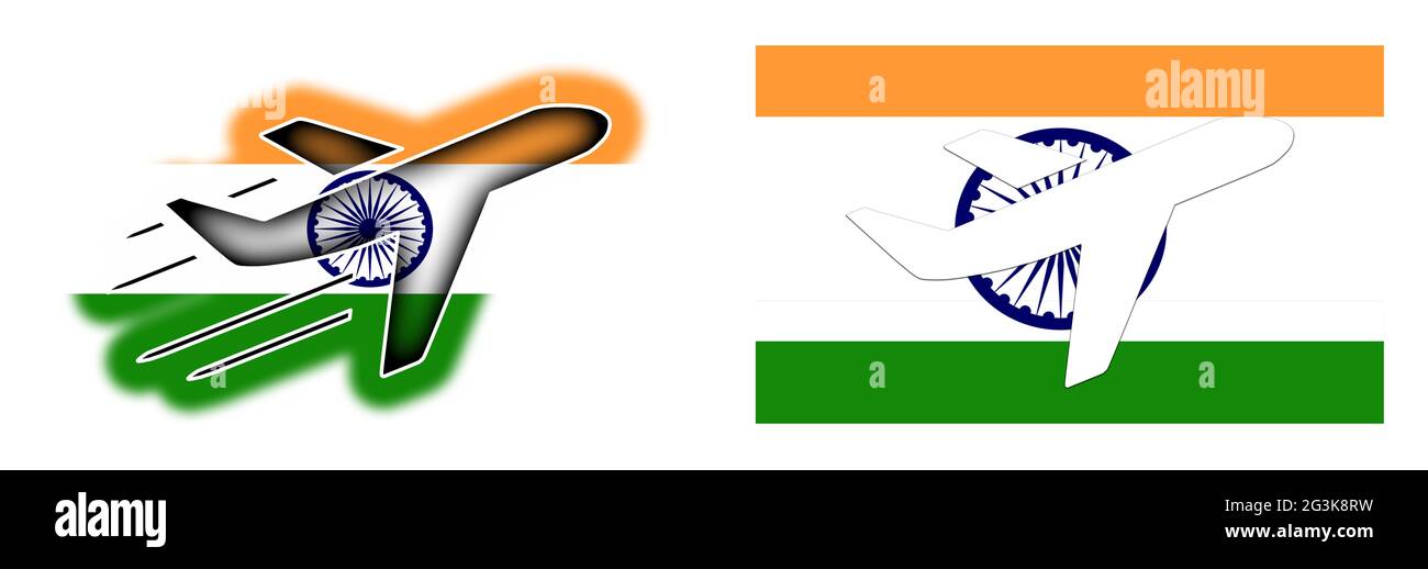 Nation flag - Airplane isolated - India Stock Photo - Alamy
