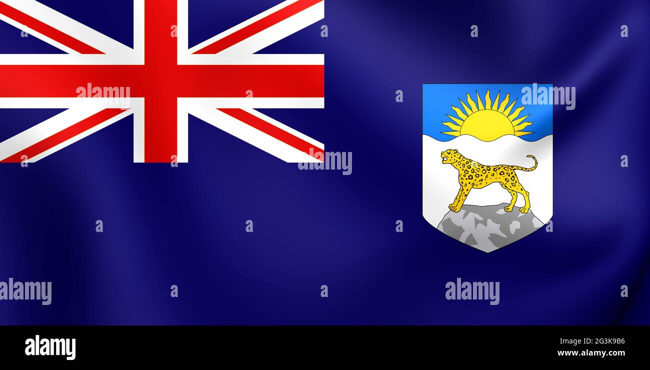 3D Flag of the Nyasaland Protectorate (1919-1964). Close Up Stock Photo ...