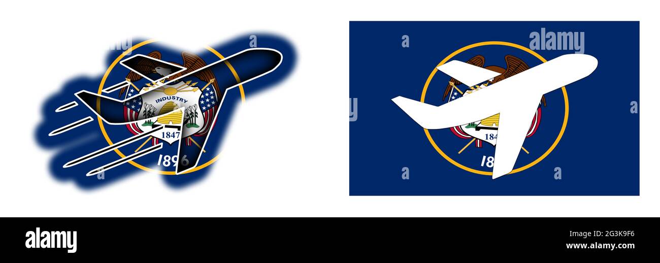 Nation flag - Airplane isolated - Utah Stock Photo - Alamy