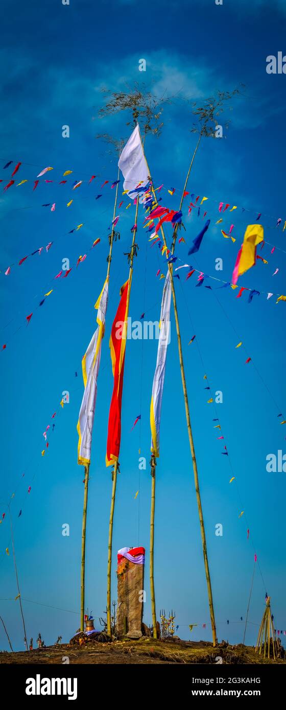 Bamboo sticks with cloth Stock Photo - Alamy