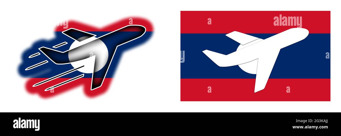 Nation flag - Airplane isolated - Laos Stock Photo - Alamy