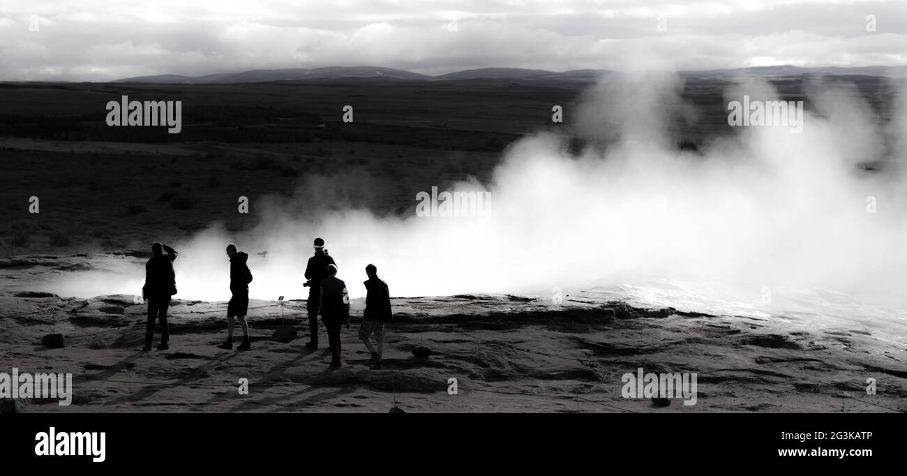 Geothermally active valley of Haukadalur Stock Photo - Alamy