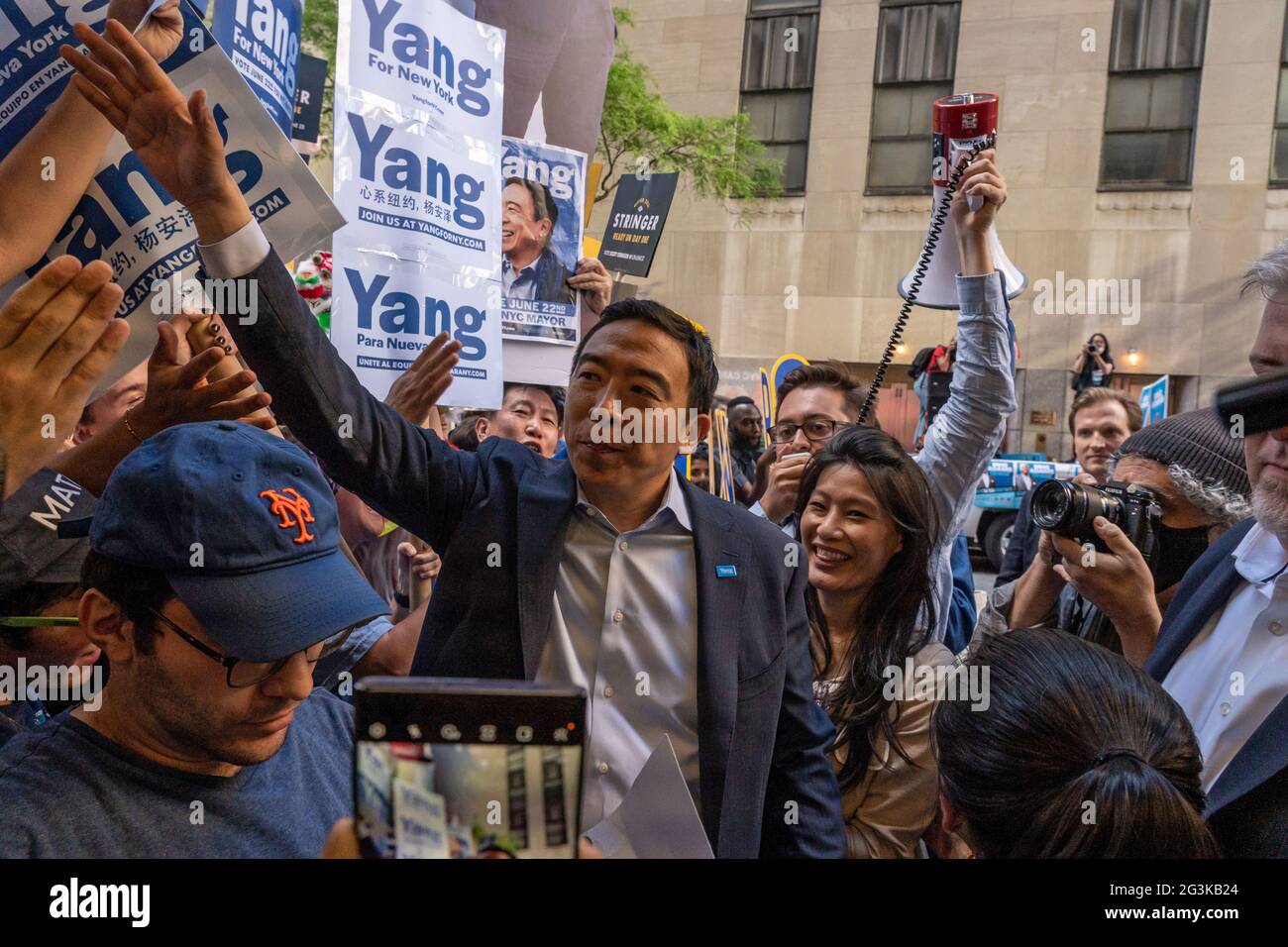NEW YORK, NY- JUNE 16: New York City mayoral candidate Andrew Yang ...