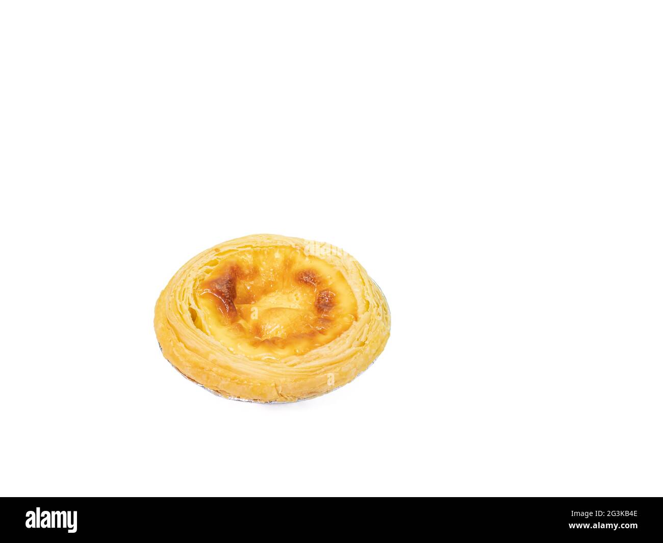 Egg tart, a close up of homemade crispy custard tart pie bakery ...