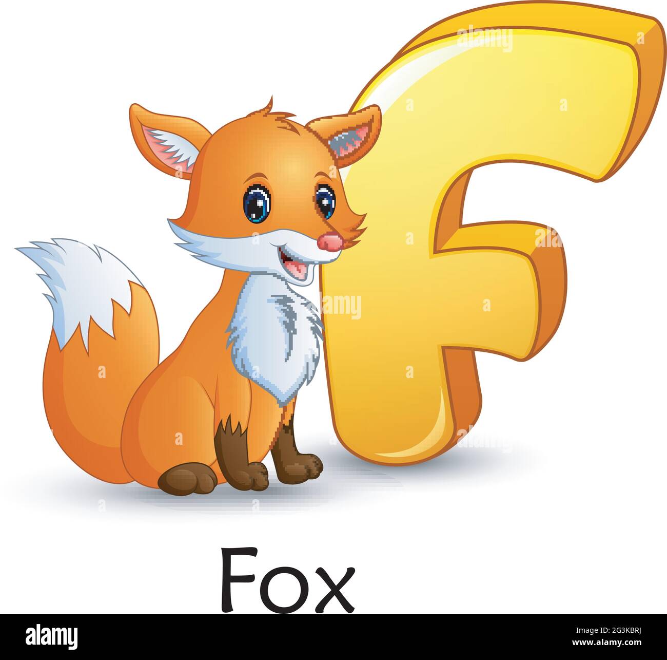 Letter F is for Fox cartoon alphabet Stock Vector Image & Art - Alamy