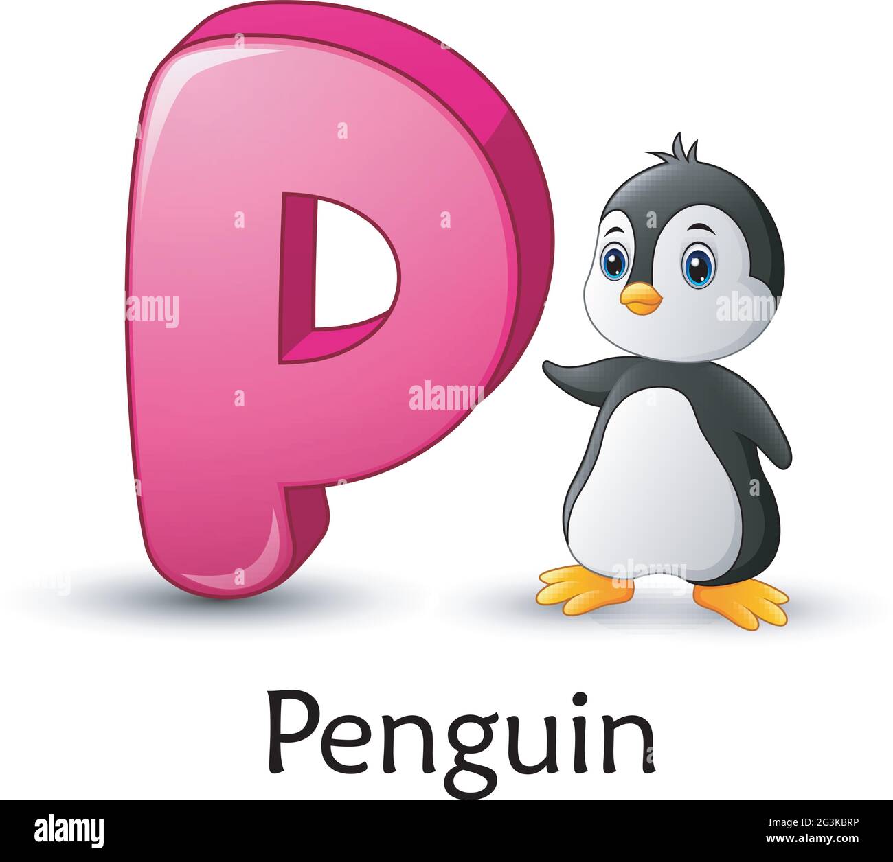 Letter P is for Penguin cartoon alphabet Stock Vector Image & Art - Alamy