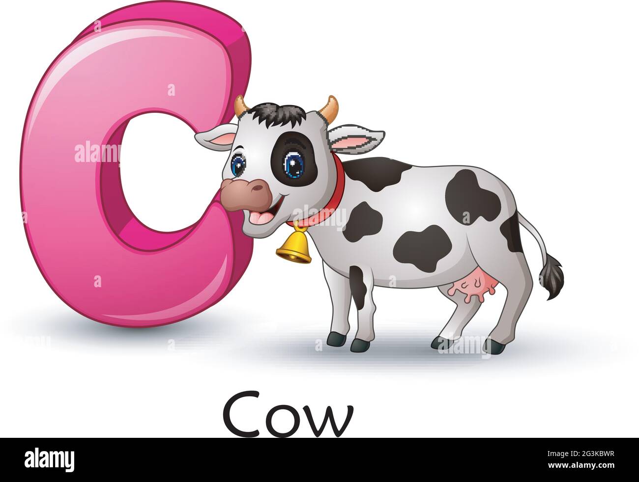 Letter C is for Cow cartoon alphabet Stock Vector Image & Art - Alamy