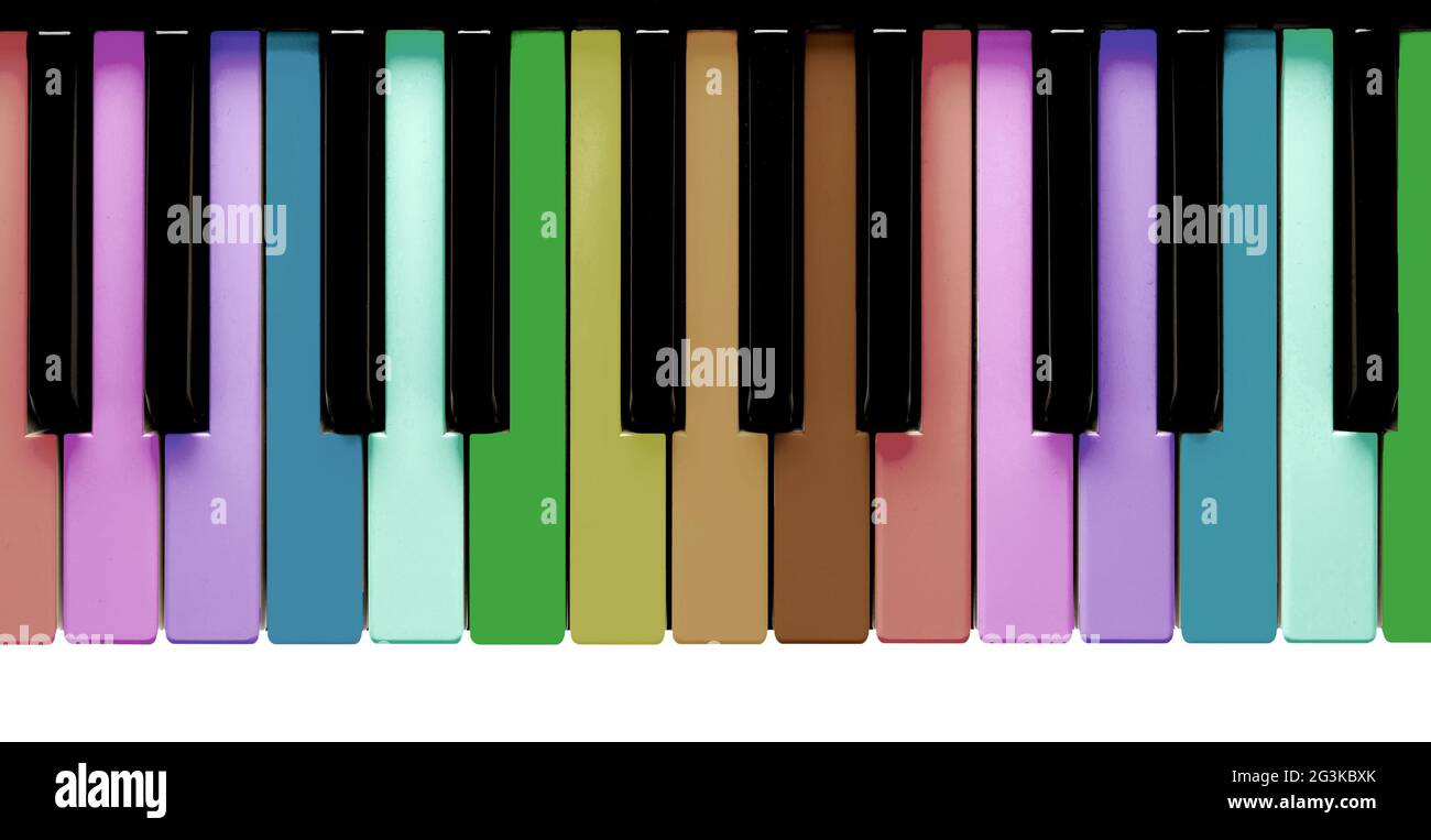 Rainbow piano keys Stock Photo - Alamy