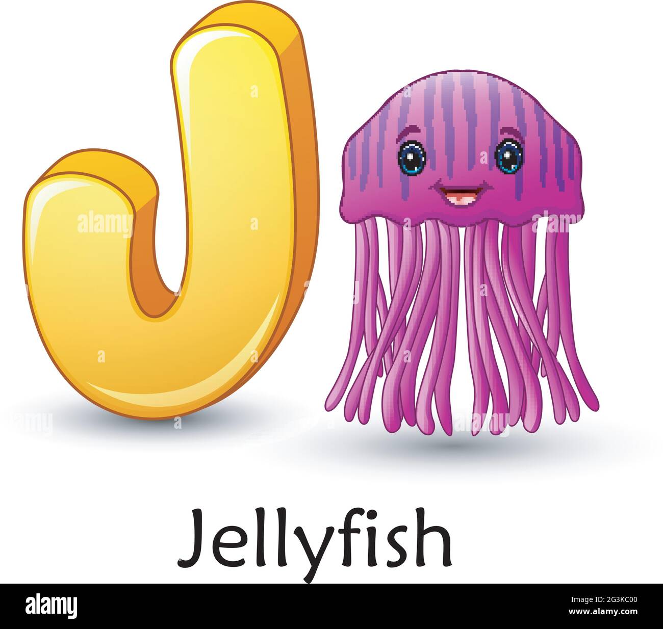 Letter J is for Jellyfish cartoon alphabet Stock Vector Image & Art - Alamy