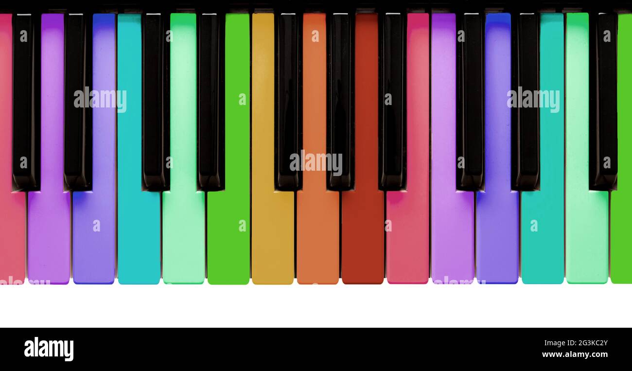 Rainbow piano keys Stock Photo - Alamy
