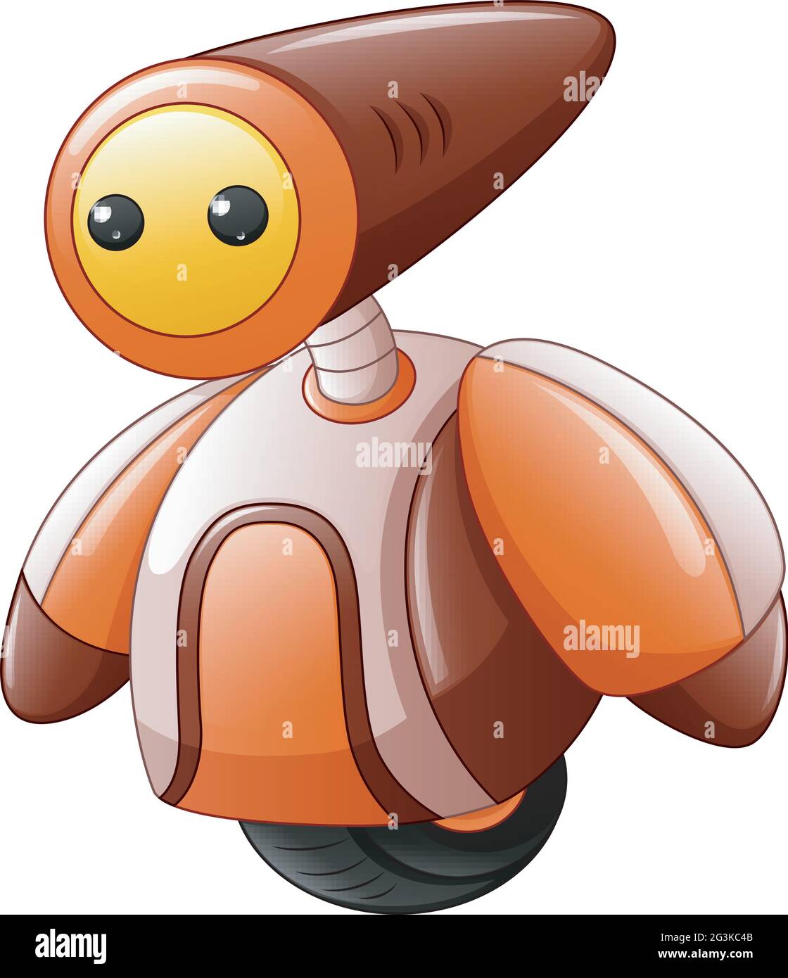 Cartoon funny robot with a wheel as legs Stock Vector Image & Art - Alamy