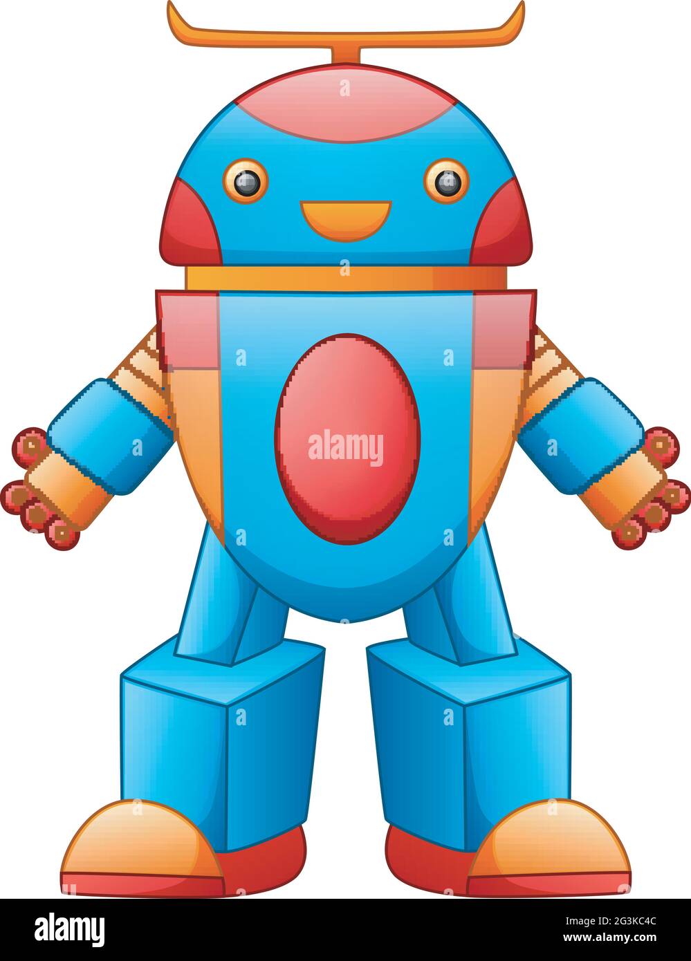 Colorful toy robot cartoon isolated on white background Stock Vector ...