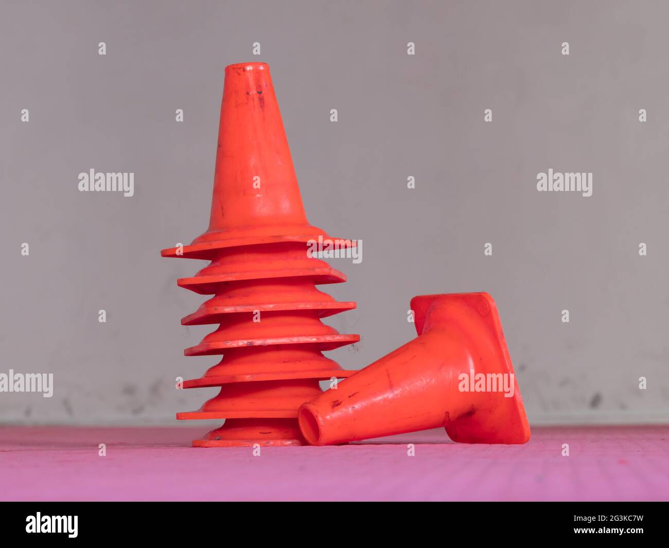 Red cone in a gym Stock Photo - Alamy