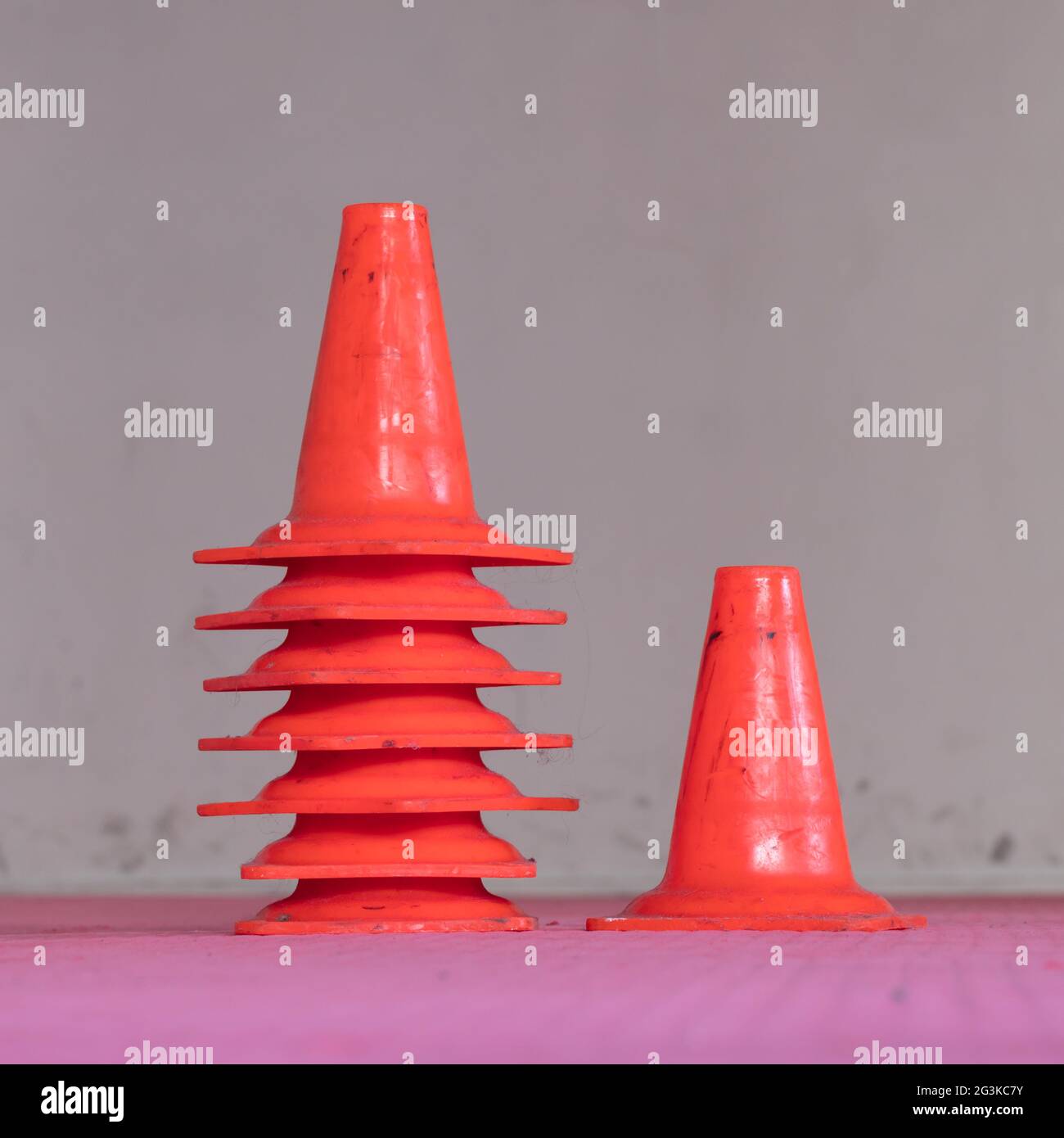 Red cone in a gym Stock Photo - Alamy