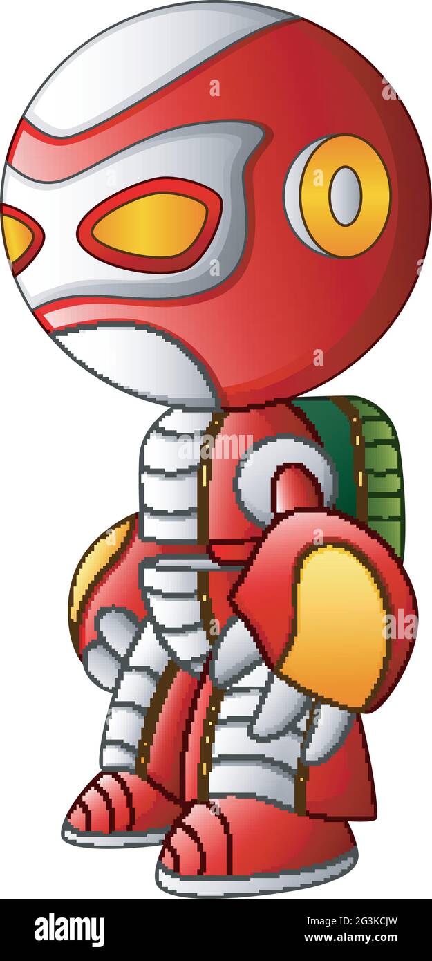 Red robot cartoon isolated on white background Stock Vector Image & Art ...