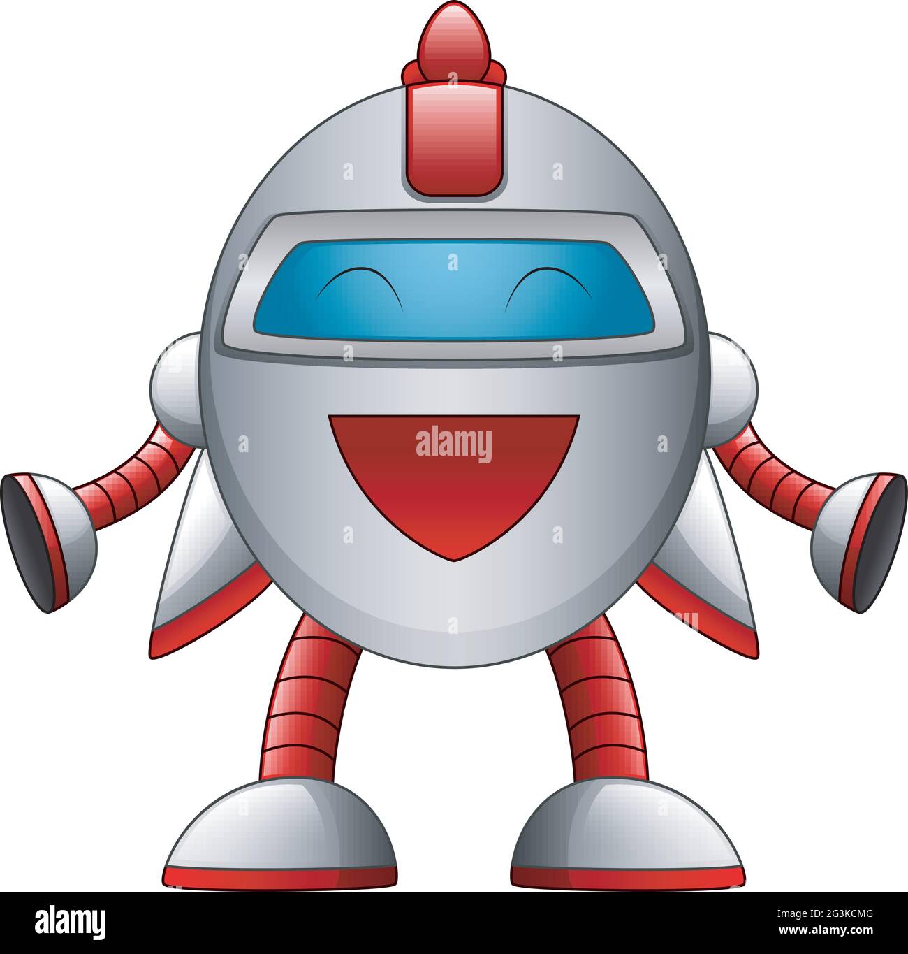 Cute cartoon robot character isolated on white background Stock Vector ...