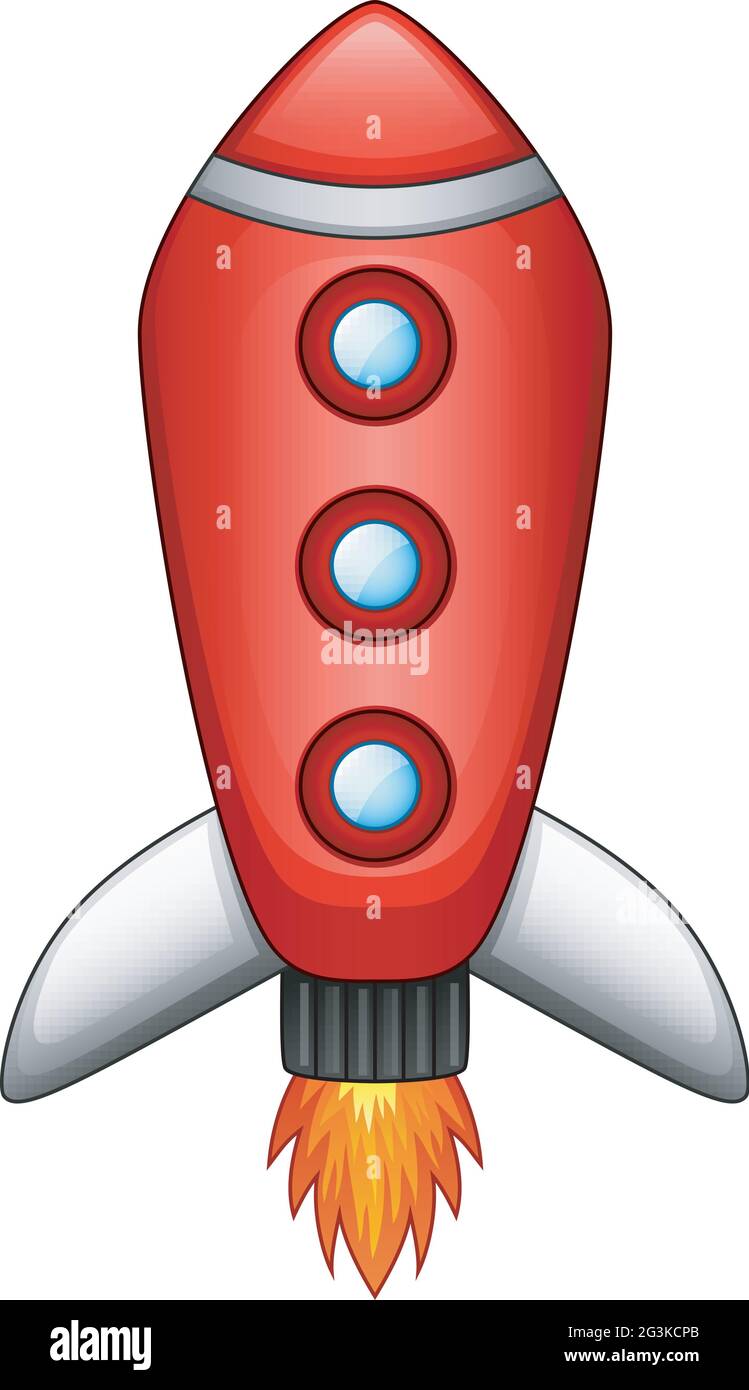 Cartoon rocket spaceship isolated on white background Stock Vector ...