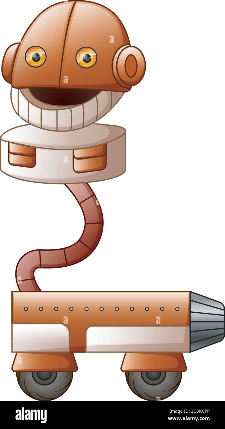 Cartoon robot character isolated on white background Stock Vector Image ...