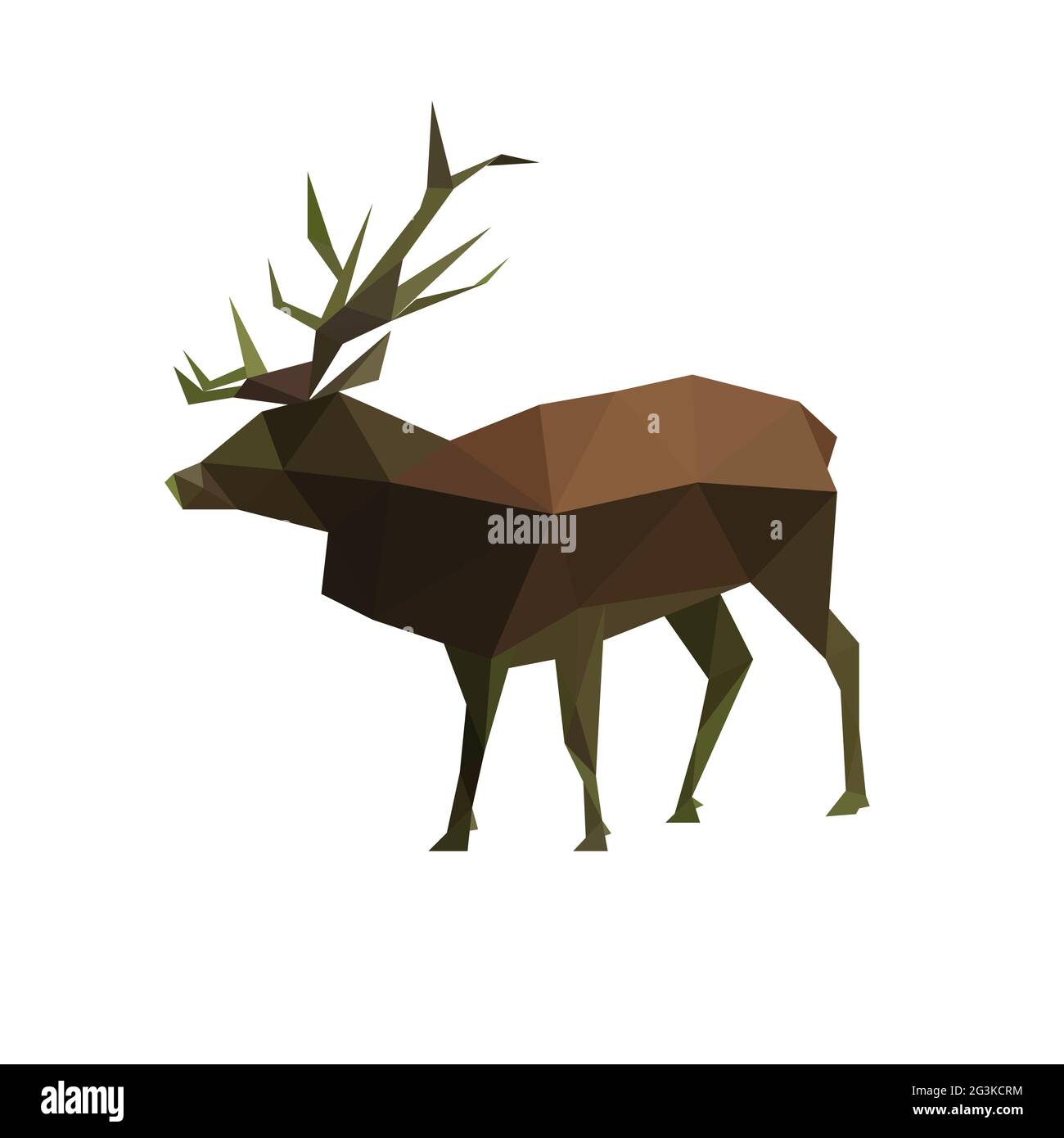PrintIllustration of origami polygonal stag Stock Photo - Alamy