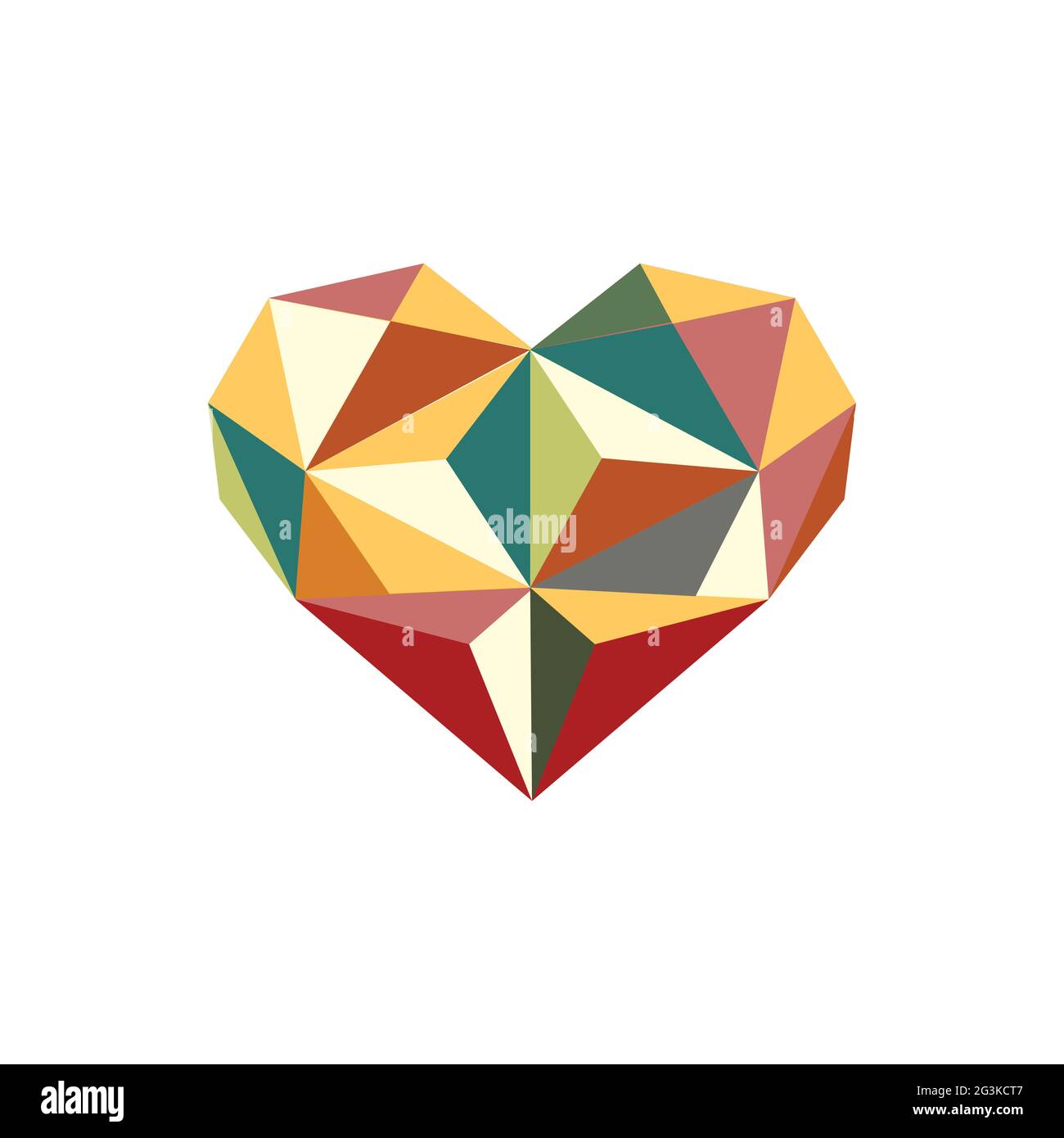 Illustration of colorful origami heart Stock Photo - Alamy