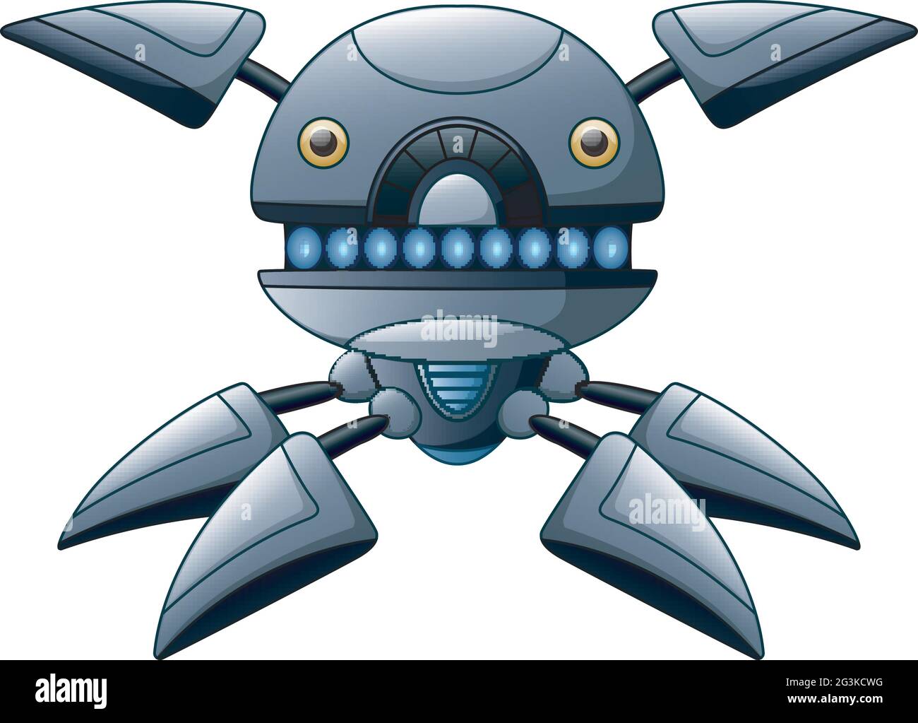 Grey robot cartoon isolated on white background Stock Vector Image ...