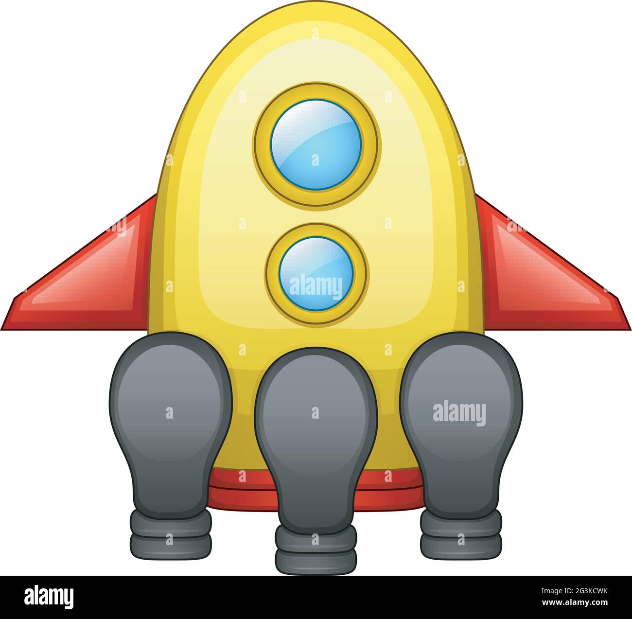 Cartoon spaceship isolated on white background Stock Vector Image & Art ...
