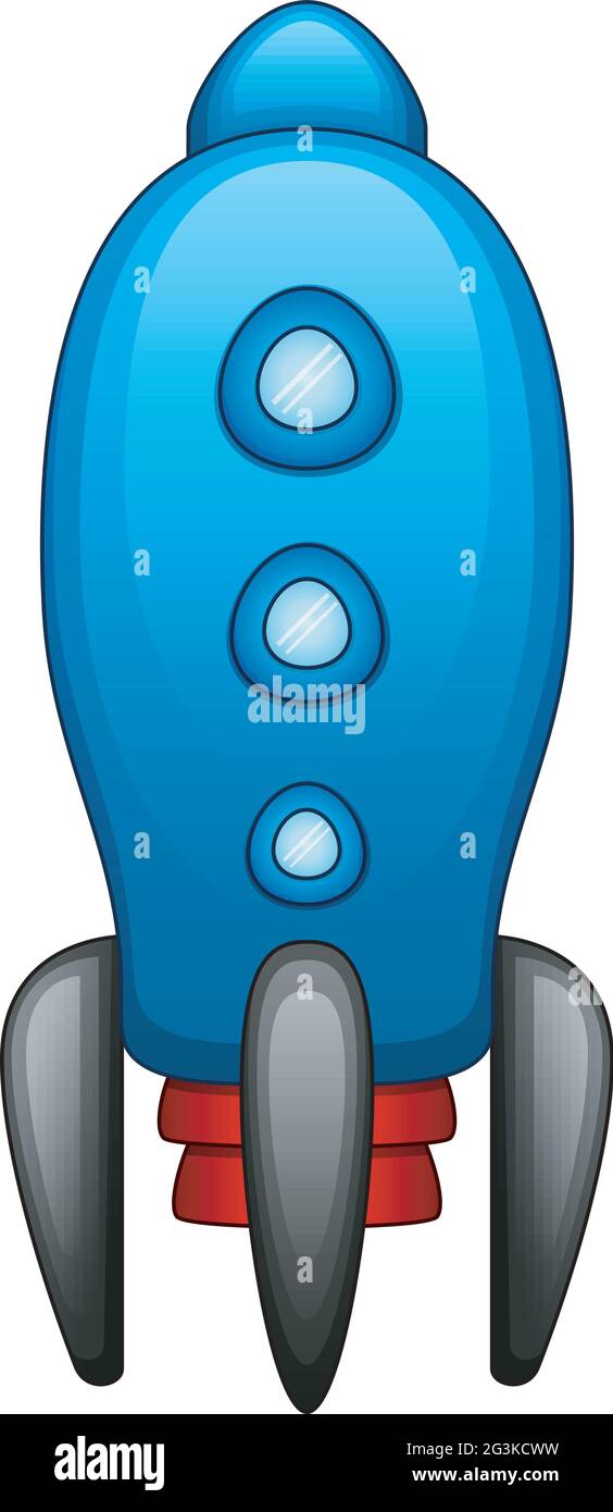 Cartoon blue spaceship isolated on white background Stock Vector Image ...