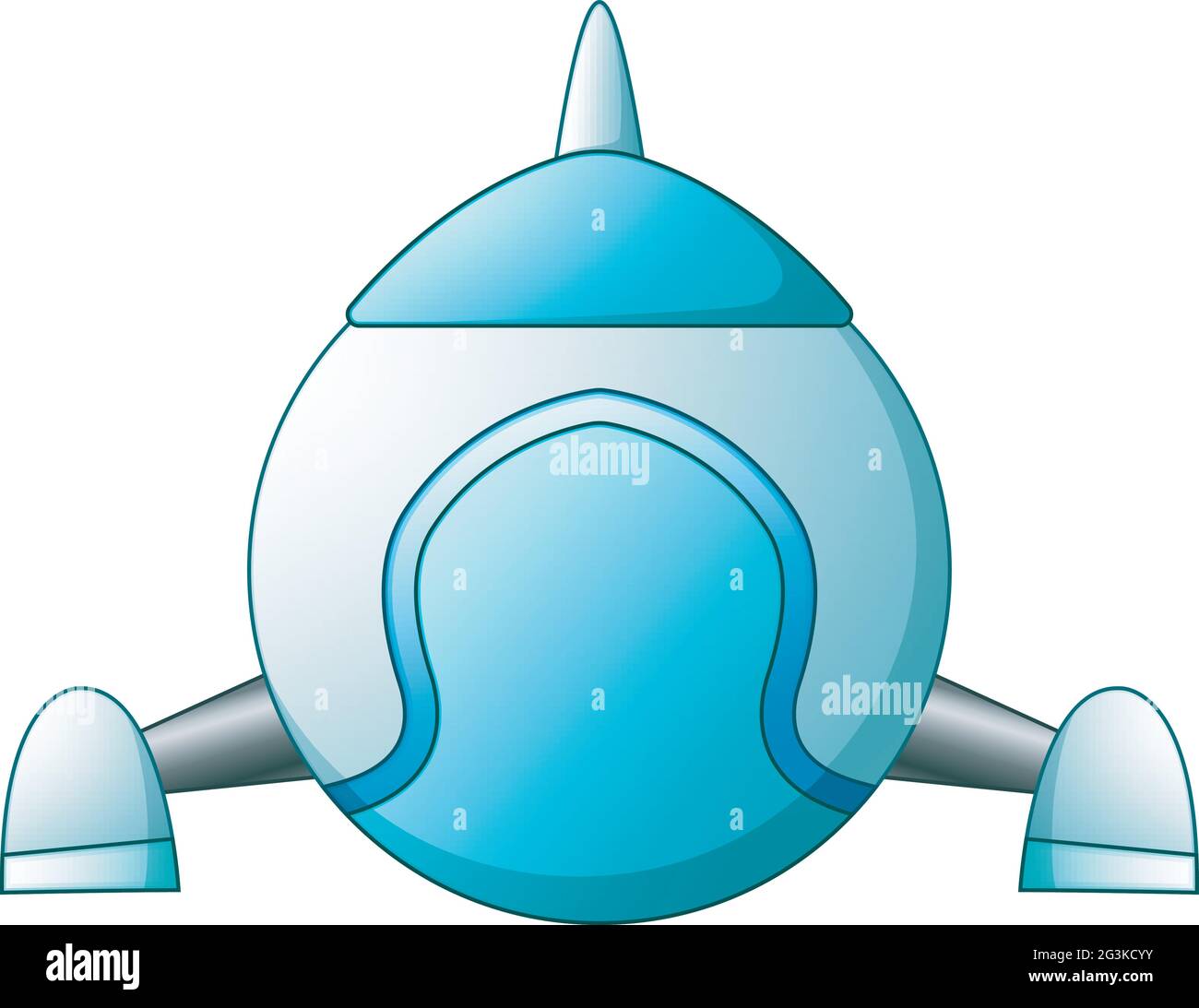 Cartoon blue spaceship isolated on white background Stock Vector Image ...